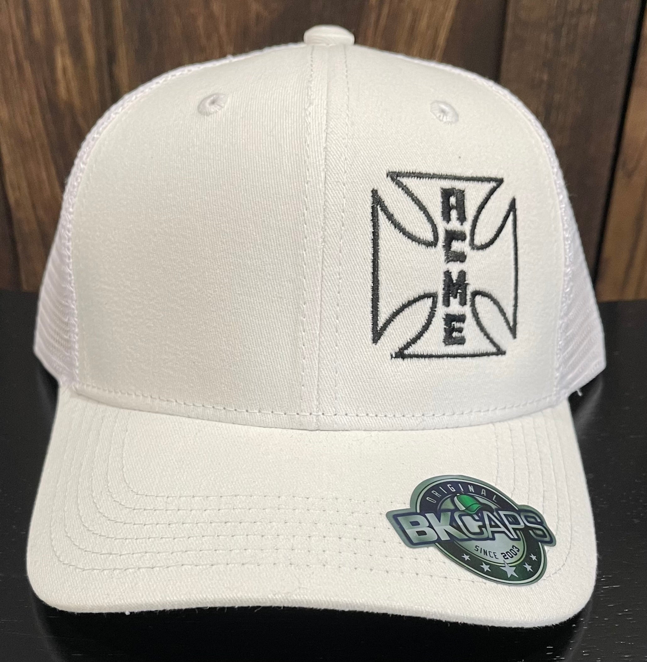 ACME Embroidered Logo - Trucker Hat - White – Acme Custom Apparel