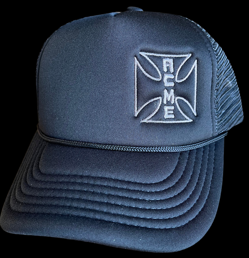 ACME Embroidered Logo - Foam Trucker Snapback Hat - Black – Acme Custom ...